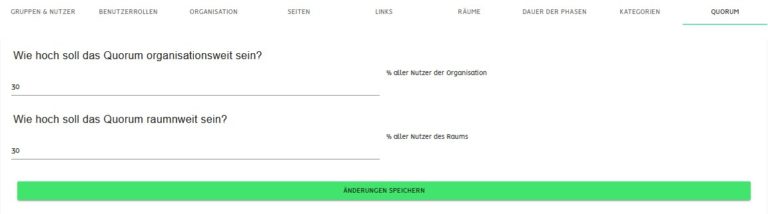 Quorum festlegen – aula Lernplattform